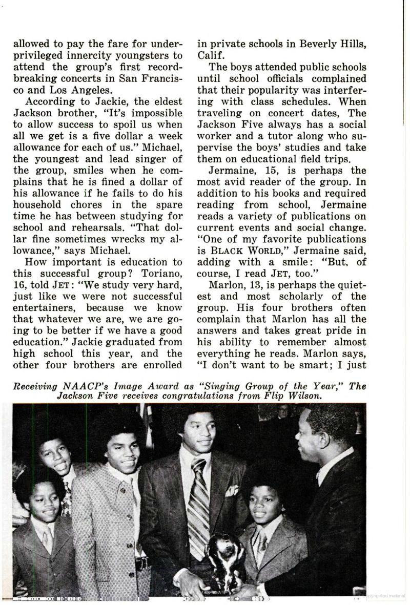 Jackson Five Hits Awards Jackpot – Jet, 24 décembre 1970