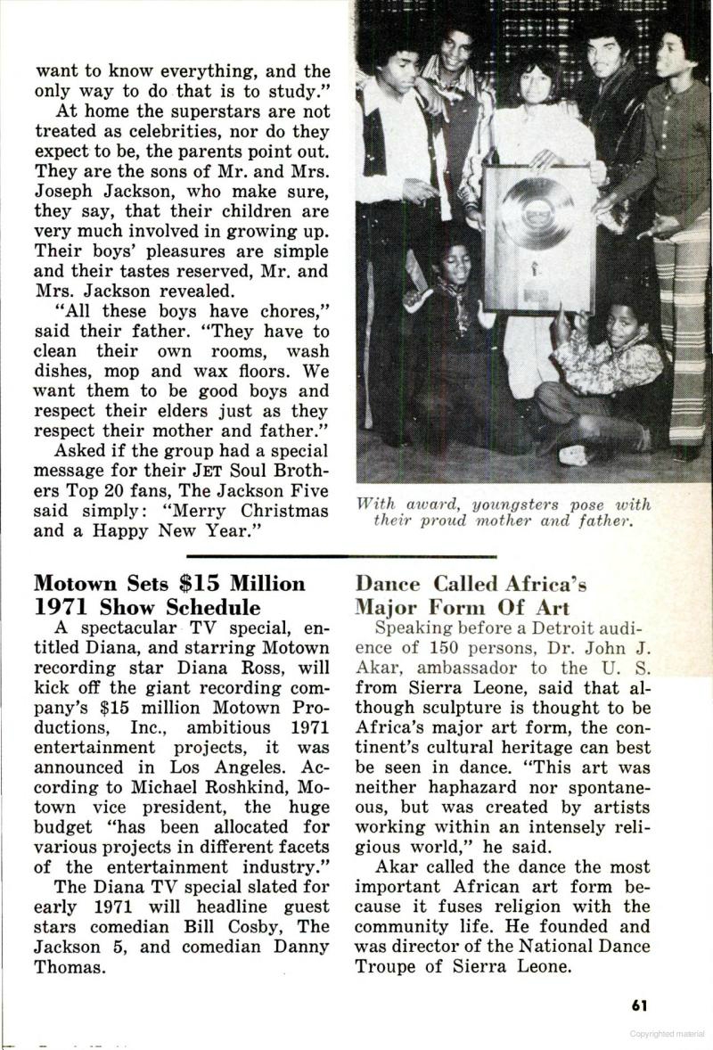 Jackson Five Hits Awards Jackpot – Jet, 24 décembre 1970